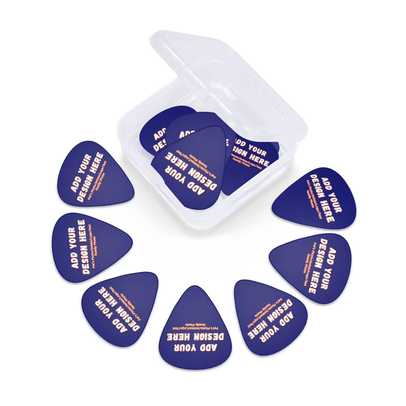 Custom Guitar Pick Packs of 12 Add Your Design Here Personalized Name Photo DIY Gift Thicknesses of 3 Medium Thin Heavy Plectrums for Bass Ukulele