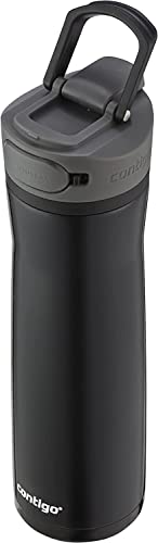 Contigo Cortland Chill 2.0 Stainless Steel Insulated Water Bottle, 24 oz, Licorice - Autoseal Spill-Proof Lid Great for On the Go - Keep Drinks Hot/Cold - Fits Most Cup Holders - Includes Carry Handle