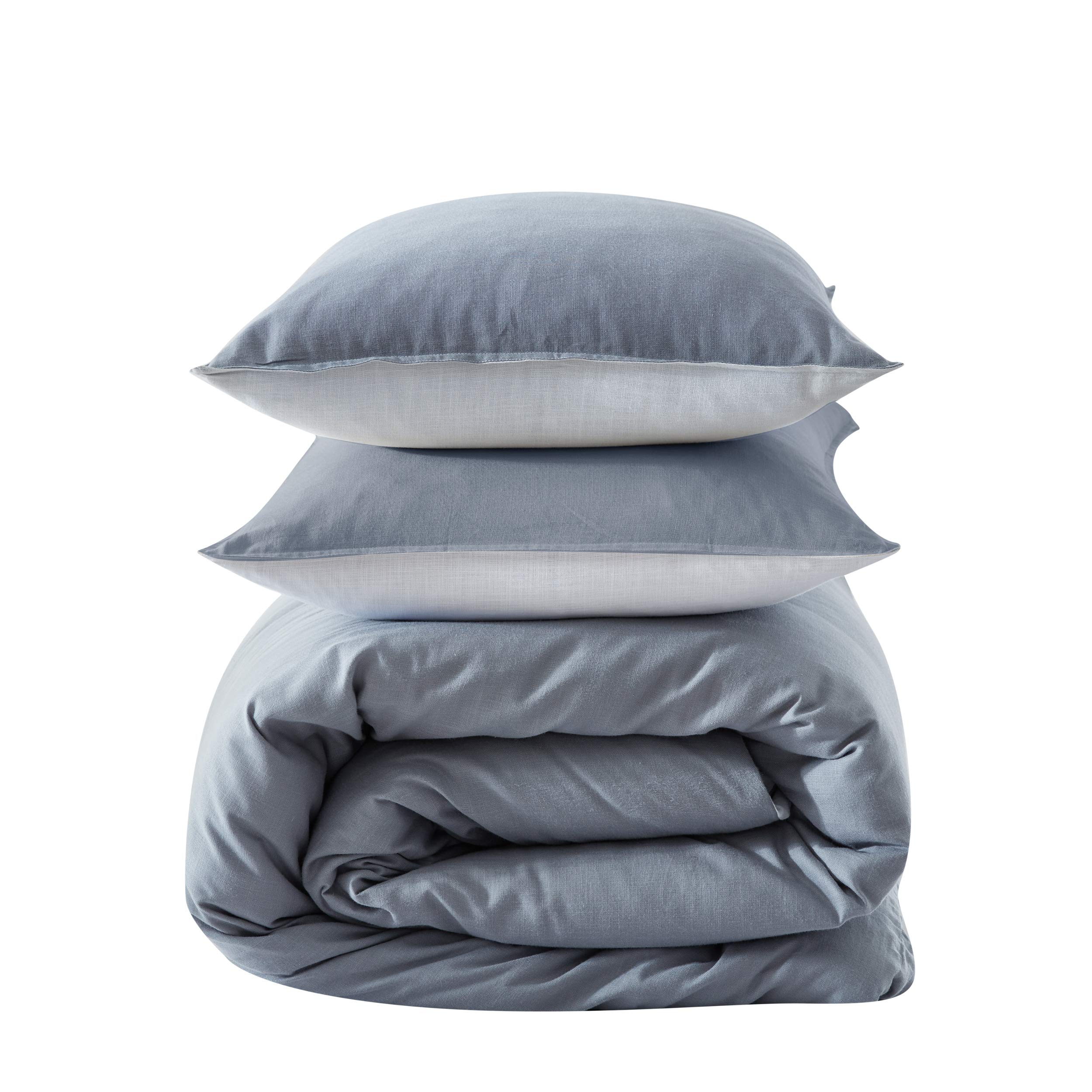 Kenneth Cole New York - King Duvet Cover Set, Reversible Cotton Bedding with Matching Shams, All Season Home Decor (Nila Grey, King)