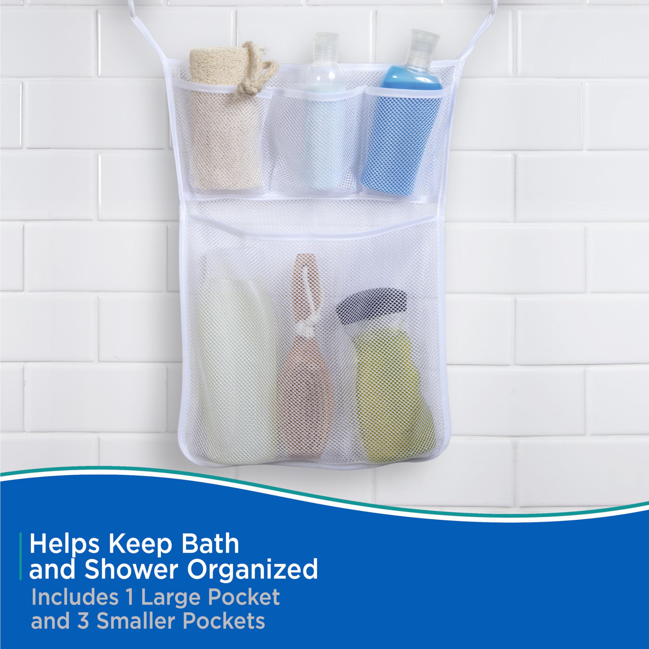 Kenney Hanging Mesh Suction Shower Organization Caddy, White