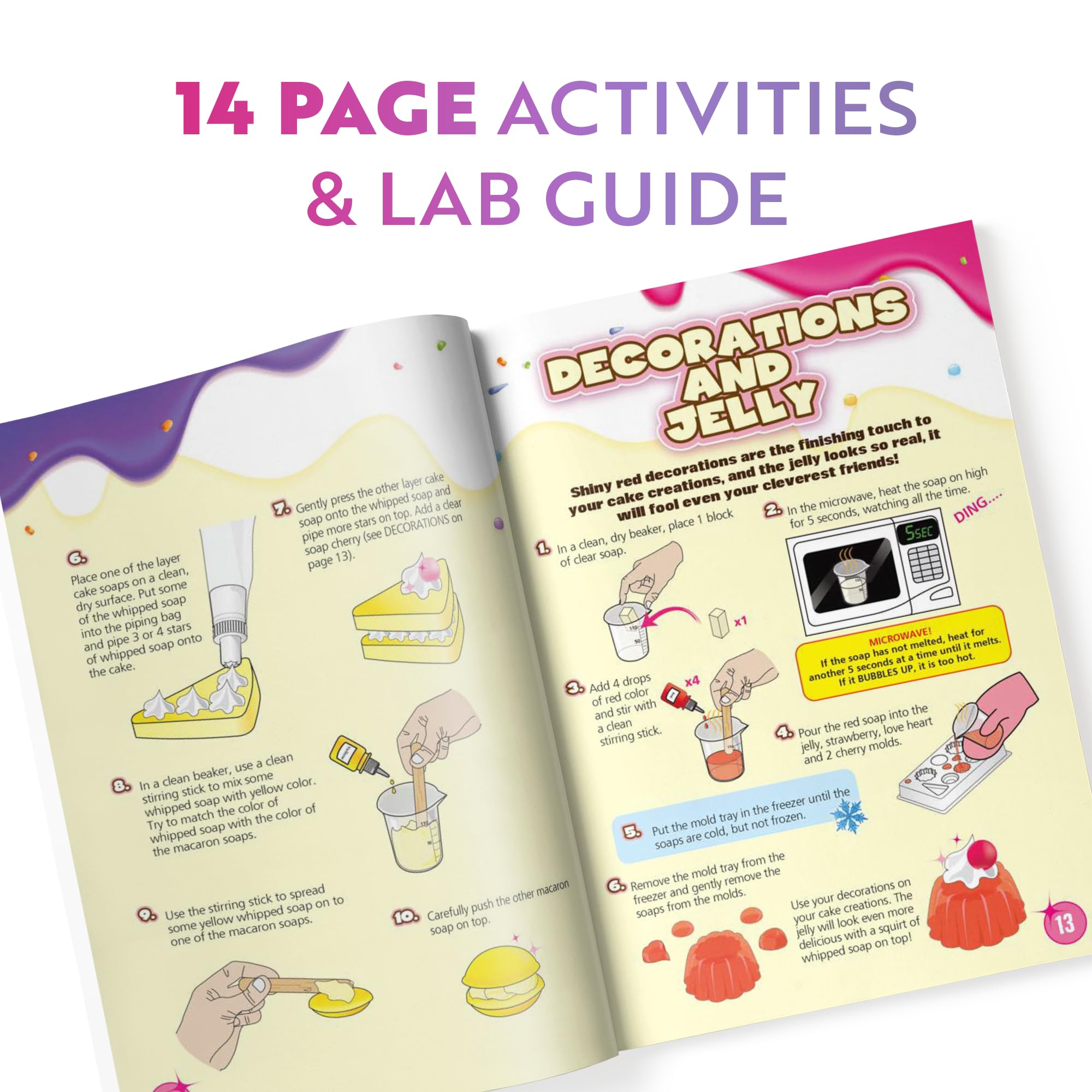 Playz Yummy Cupcake Soap & Bubbles DIY Science Kit - Fun STEM Gift for Age 8, 9, 10, 11, 12 Year Old Girls and Boys - Educational Arts and Crafts for Kids Age 8-12