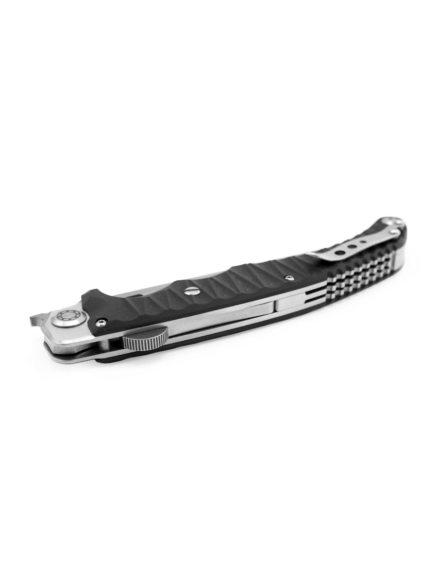 HOKC Avatar-M | 334-189404 | Pocket Knife, EDC Knife by Official Dealer - Designed by Russian Master Aleksander Biryukov - Liner Lock, G10 Handle, Innovative Opening Mechanism, Ball Bearing Pivot, Comfortable Pocket Clip, Long and Durable AUS8 Stainless S