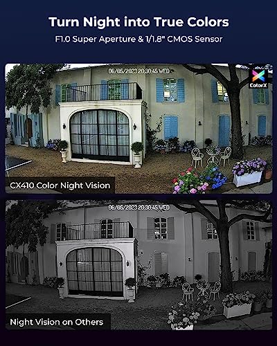 REOLINK CX410-2K PoE Security Camera Outdoor with F1.0 Aperture, REOLINK 4K 8CH Network Video Recorder, 4× CX410 with 1x RLN8-410 (Built-in 2TB HDD) Video Recorder