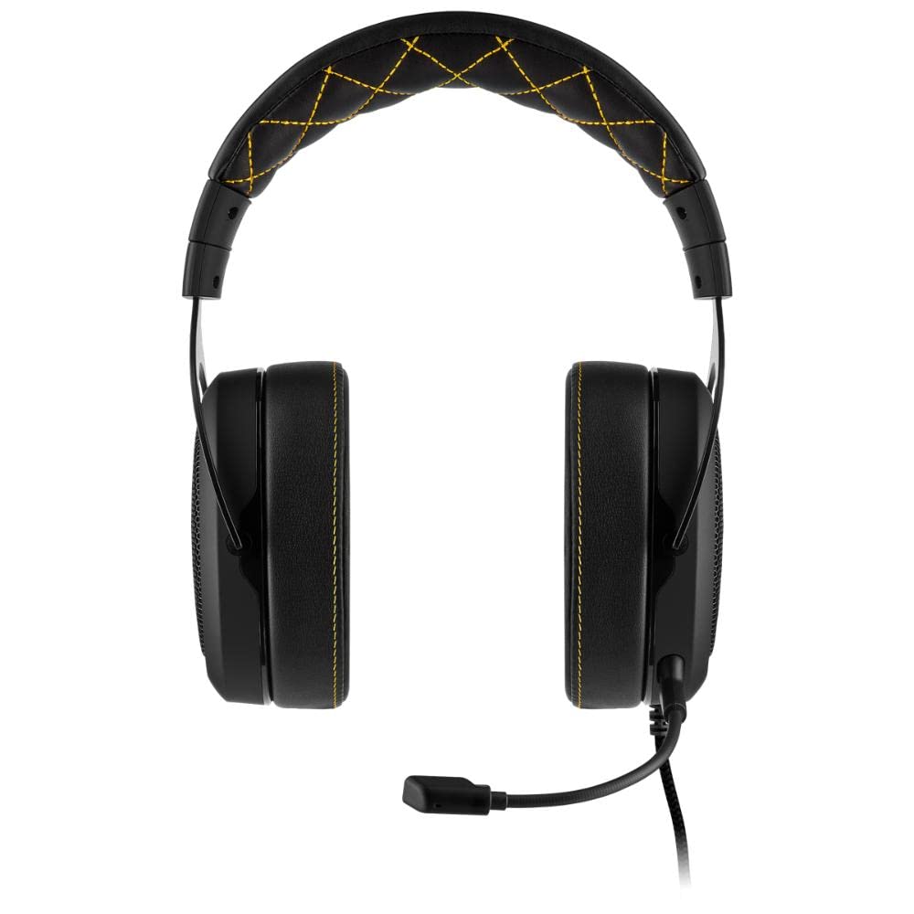 Corsair HS60 Pro β 7.1 Virtual Surround Sound PC Gaming Headset w/USB DAC - Discord Certified β Works with PC, Xbox Series X, Xbox Series S, Xbox One, PS5, PS4, and Nintendo Switch β Yellow