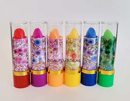 DEALPLUSDEAL Princessa Magic Color Changing Lipstick 6 Pcs Set Aloe Vera Infused Long Lasting Color Magic Creamy Moisturizing Lip Makeup