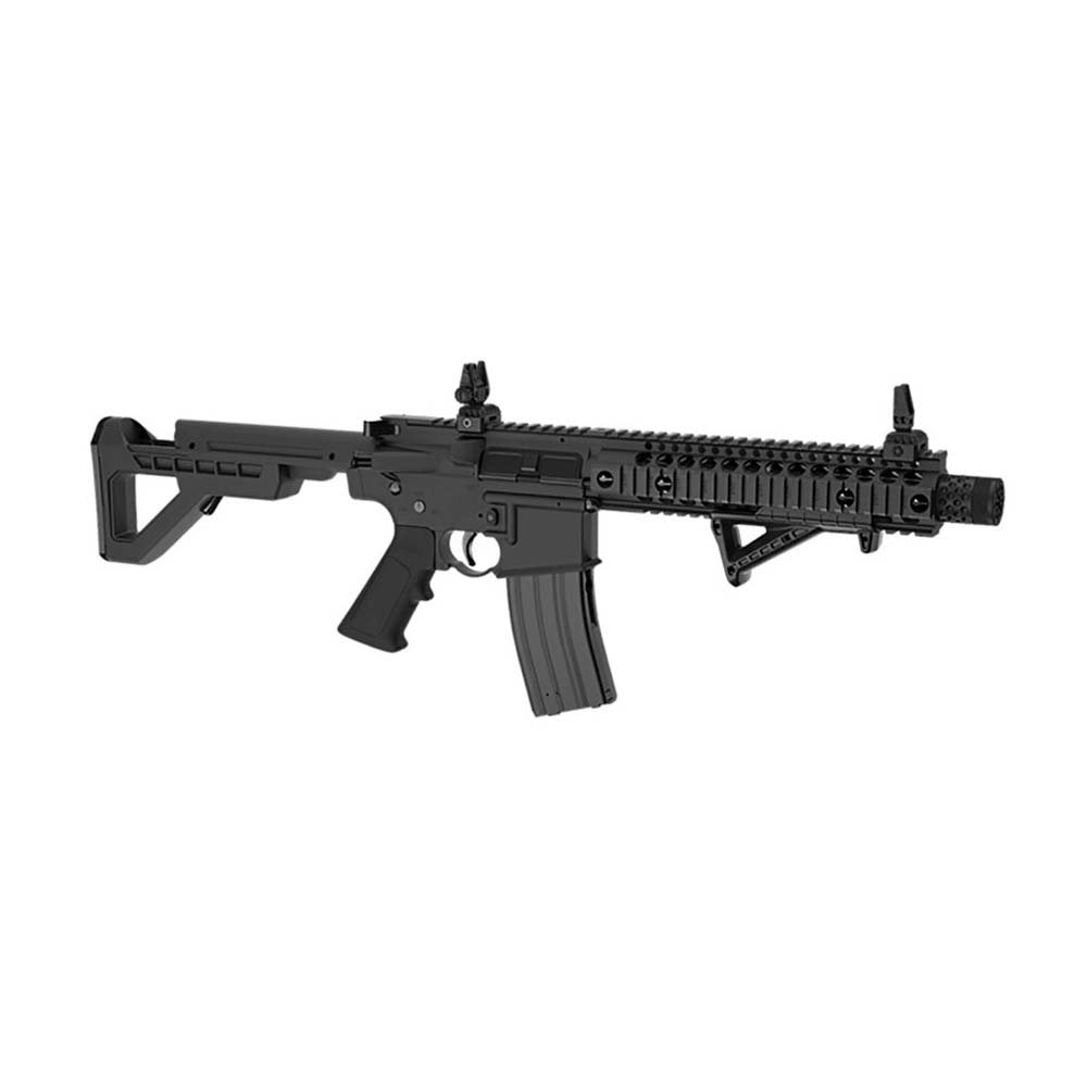 Crosman Full Auto SBR CO2-Powered BB Air Rifle with Dual Action Capability And Red Dot Sight, Black/Scope, DSBRX