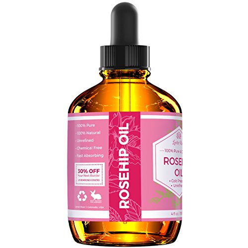 Leven Rose Rosehip Seed Oil, 100% Pure Organic Unrefined Cold Pressed Anti Aging Rose Hip Moisturizer for Hair Skin & Nails, 4 Fl. oz…