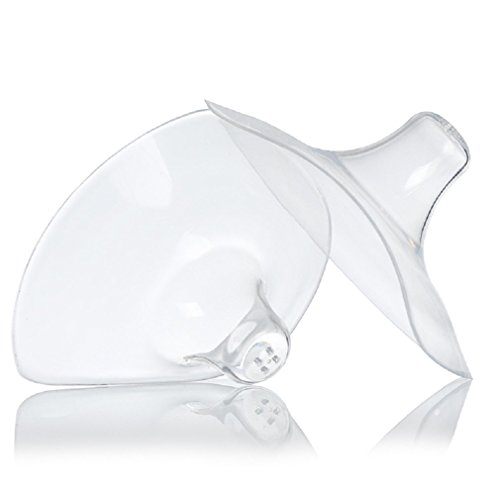 Silicone Contact Nipple Shield with Carrying Case for Breastfeeding Mothers(Standard 20mm,2 Pack), Imitation Breast Shape and 4-Holes Design, Lifesaver for Temporary Latch On Difficulties