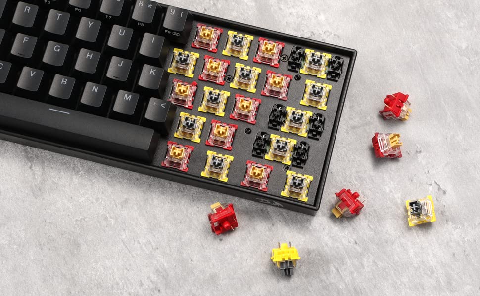 Redragon K530 PRO 60% Gaming Keyboard & A113 Hot-swap Mod Switches (24pcs) Bundle