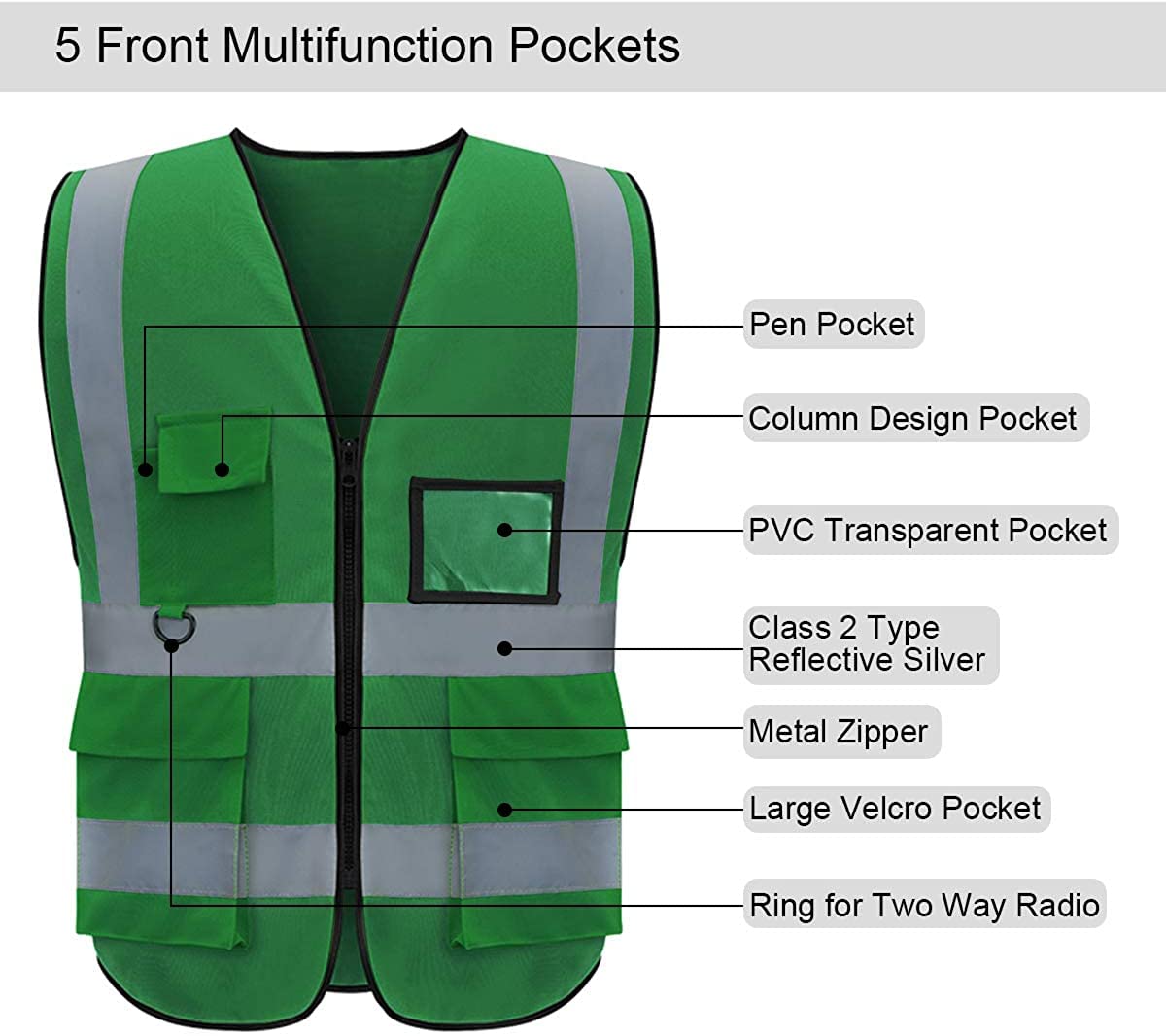 Custom Reflective Vest, Class 2 Safety Vests ANSI Standard