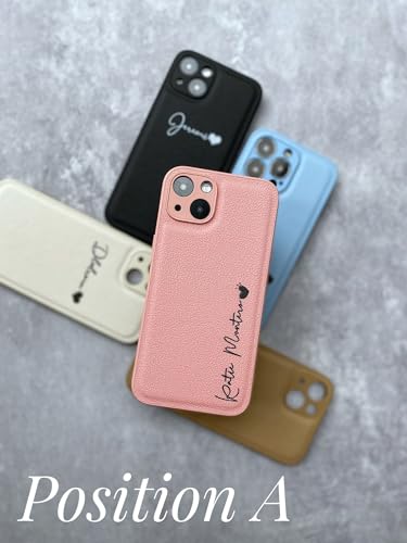Custom Name iPhone Case - Personalized Leather Case for 15, 14, 13, 12, 11, XR, XS, X, 8, 7 Plus, Pro, Max, SE, Mini - Custom Text, Print, Initials, Monogram, Friends, Family, Love, Unique Gift idea