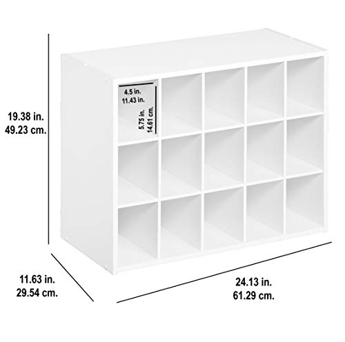 ClosetMaid 15 Cube Stackable Storage Organizer for Shoes, Bags, Crafts, Hobbies with Wood Shelves, for Closet, Entryway or Mudroom, Dark Cherry