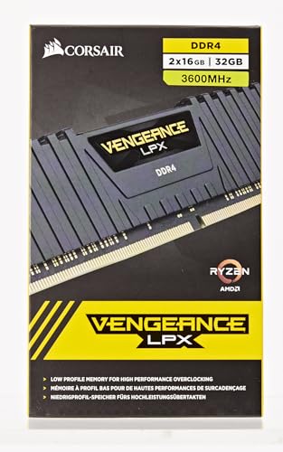 Corsair VENGEANCE LPX 32GB (2 x 16GB) DDR4 DRAM 3600MHz C18 AMD Ryzen Memory Kit - Black