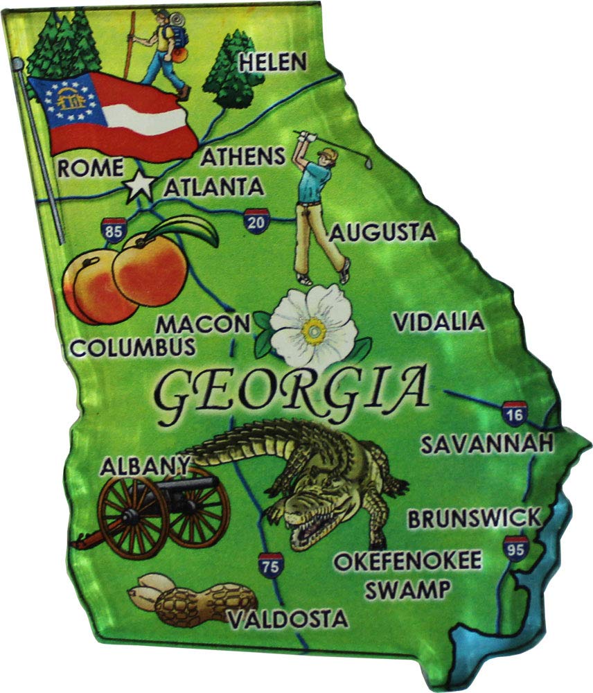 Georgia - Acrylic State Map Refrigerator Magnet