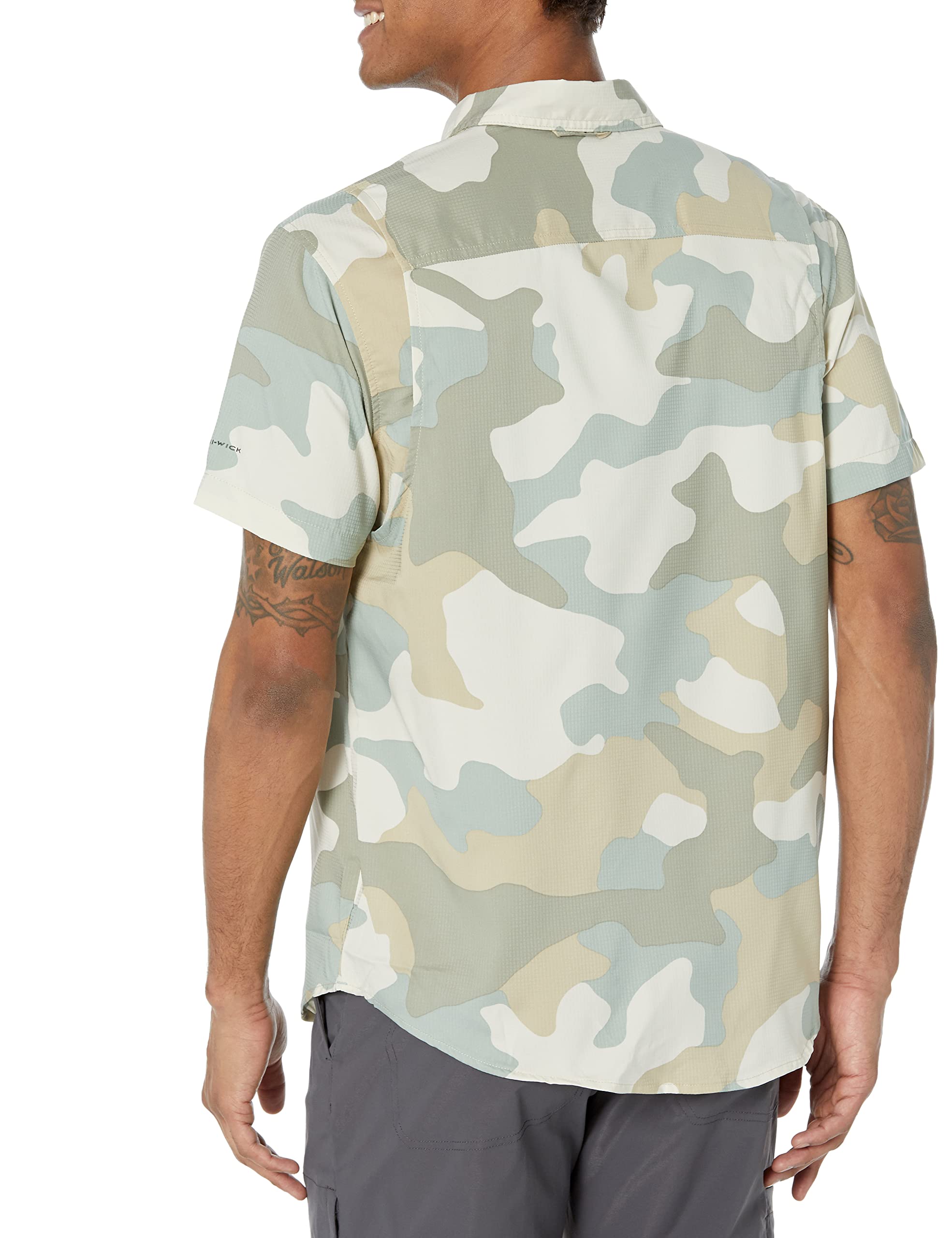 Columbia Men's Utilizer Printed Woven Short Sleeve, Niagara Mod Camo, Medium