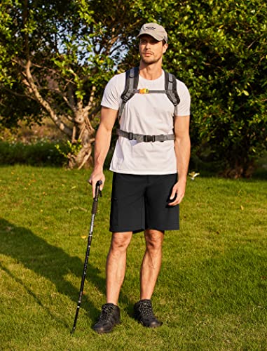 COOFANDY Mens Golf Shorts Quick Dry Stretch Hiking Cargo Shorts Lightweight Fishing Shorts with 5 Pockets Black