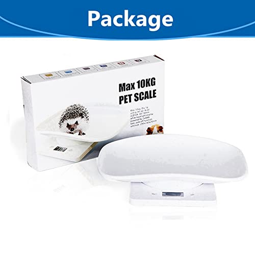 Small Animal Scale - LCD Electronic Scales with 3 Weighing Modes Multifunctional Digital Pet Scale for Ferret Hamster Hedgehog Lizard New Born Kitten Puppy (Max: 22lbs) (White)