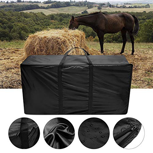 PawGiant Hay Bale Storage Bag, 420D Large Waterproof Hay Bag with 3-Sided Zipper, Foldable Portable Hay Bale Tote Bag for Horse, Cattle, Livestock, and Christmas Tree (45" x 23" x 14")