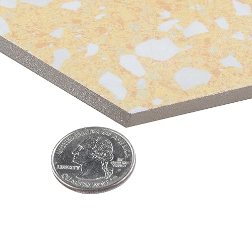 SomerTile FCD10VCYW Venice Hex Yellow 8-5/8" x 9-7/8" Porcelain Floor and Wall Tile