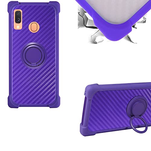 Case for Samsung Galaxy A40 Case Compatible with Samsung Galaxy A40 Phone Case PC backplane + Silicone Soft Frame Cover [360 Metal Ring, Magnetic Car Mount] TZZH-ZI