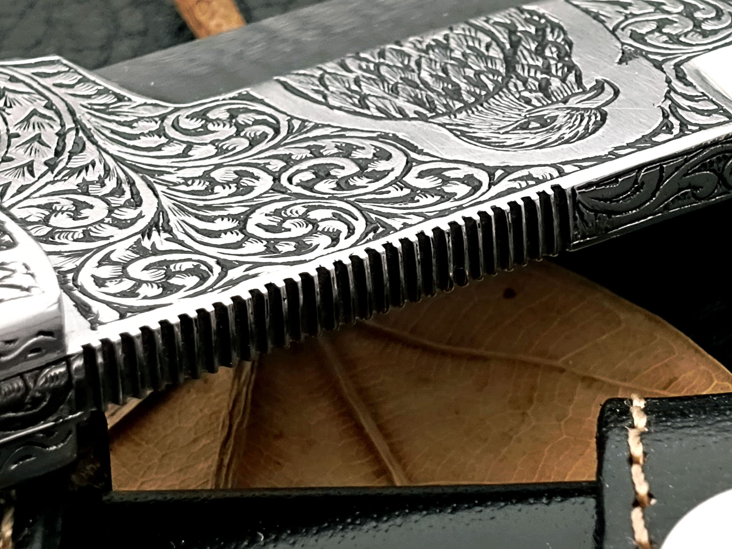 Custom Handmade/Engraved Knife/Luxury Knife D2 steel/Engraved knife with eagle engraving / D2 Tool Steel hunting and camping knife/Engraved Jungle knife