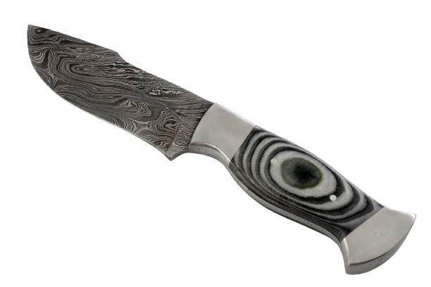 Custom handmade damascus steel fixed blade hunting knife. PPI-17