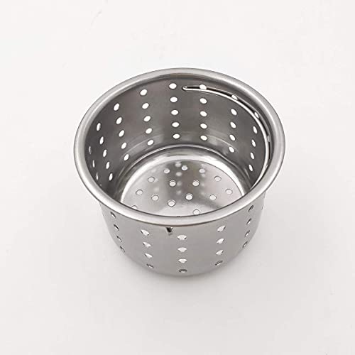 GZILA Kitchen Sink Drain Basket Only, 3-inch Basket for Kitchen Sink Strainer Replacement, Deep Cup with Handle, SUS 304 Stainless Steel