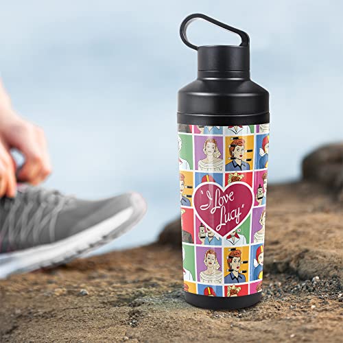 I Love Lucy OFFICIAL Square Faces 18 oz Insulated Water Bottle, Leak Resistant, Vacuum Insulated Stainless Steel with 2-in-1 Loop Cap