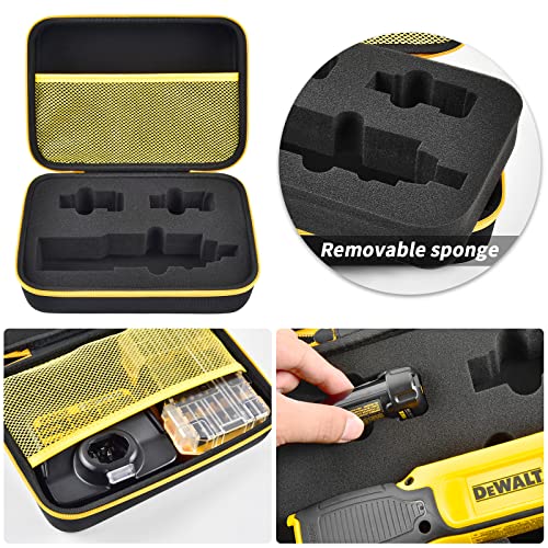 GWCASE Case Compatible with DEWALT 8V MAX Cordless Screwdriver Kit DCF682N1, Gyroscopic Storage Holder with Mesh pocket for Electric Screwdriving Drill Bit Set, Battery Pack, Charger (Box Only)