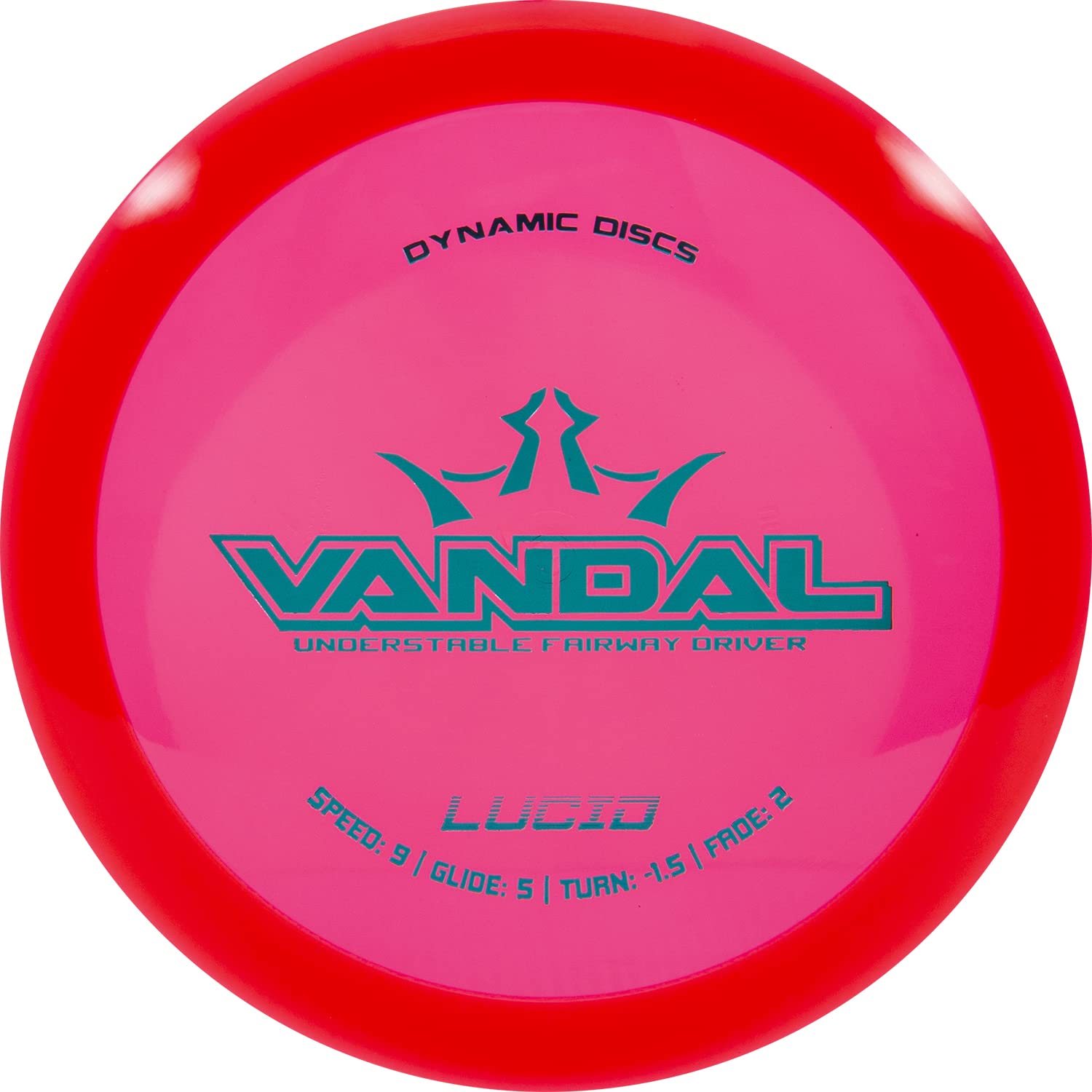 Dynamic Discs Lucid Vandal | Straight Flying Frisbee Golf Disc | 170+ Gram Fairway Driver | Great for Tournaments or Casual Play (Red)