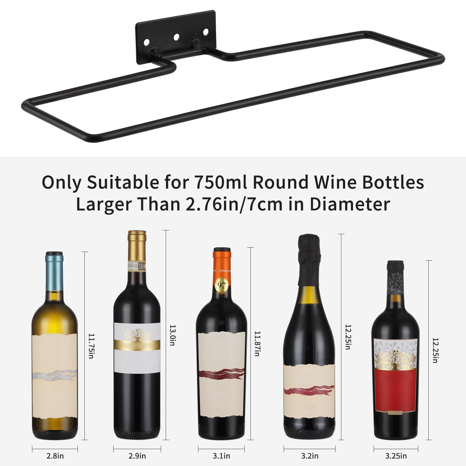 CBYJK Wine Rack Wall Mounted, Wall Wine Rack for 12 Wine Bottles, Wood Wine Racks for Wall, Wall Mounted Wine Rack for Bar, Cellars, Kitchen, Dining Room