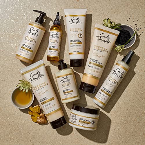 Carol's Daughter Goddess Strength True Stretch Defining Hair Cream For Wavy, Coily and Curly Hair, Curl Defining Cream with Castor Oil for Weak Hair, 6.8 Fl Oz