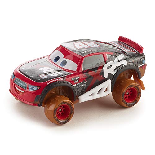 Mattel Disney Cars Toys XRS Mud Racing Racing T. G. Castlenut Vehicle 155 Scale Die-Casts, Real Suspensions, Off-Road, Dirt-Splashed Design, All-Terrain Wheels, Ages 3 and up​