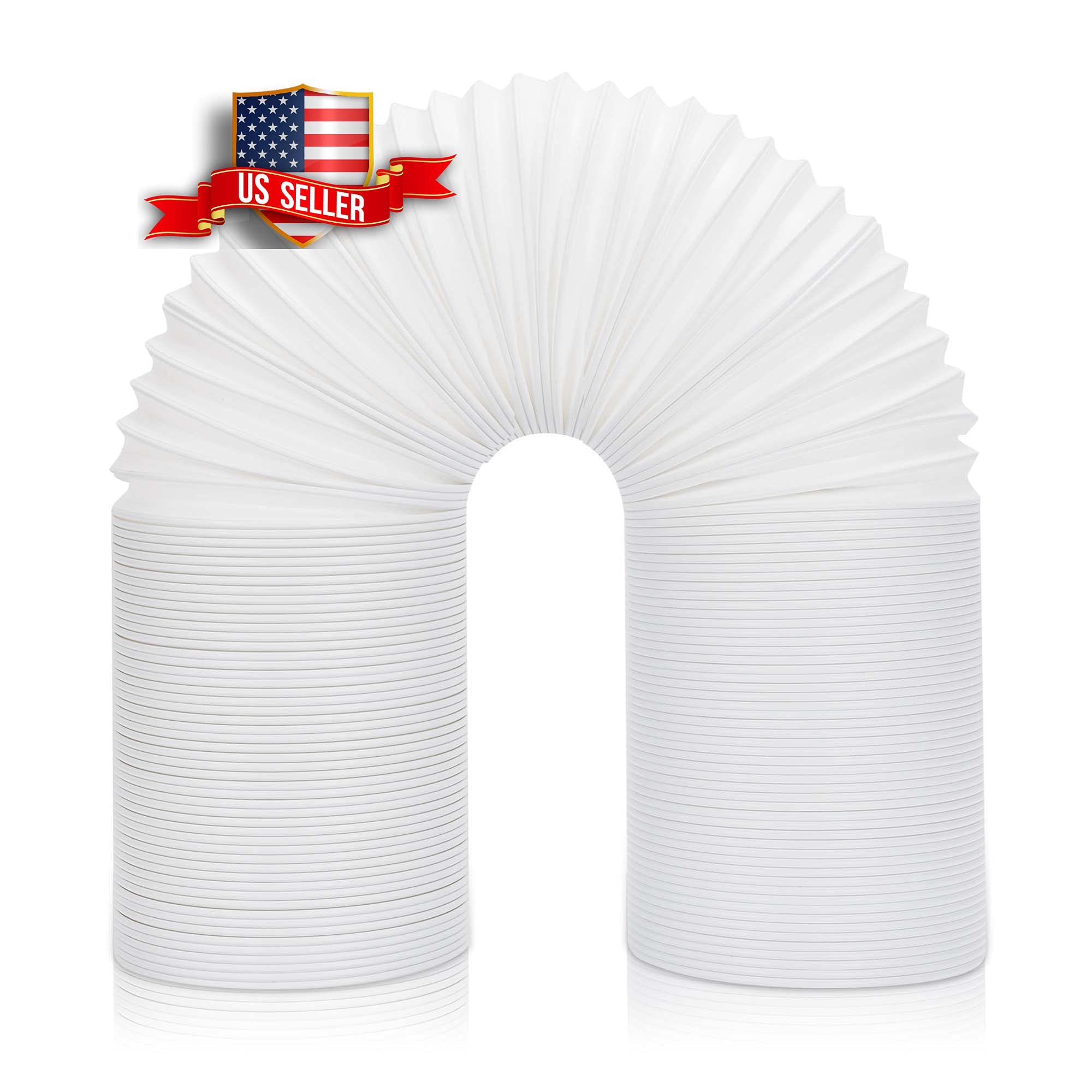 Portable Air Conditioner Exhaust Hose - 5in Diameter, 79in Extended - Replacement AC Tube - Counter Clockwise Threads Air Conditioner Hose - Portable AC Exhaust Hose