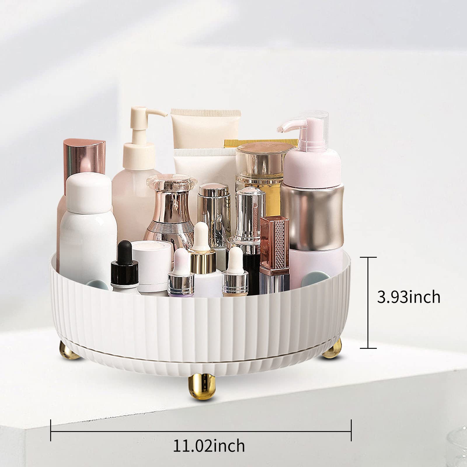Degree Rotating Perfume Organizer, 11 Inches Large Capacity Lazy Susan for Bathroom Counter or Vanity