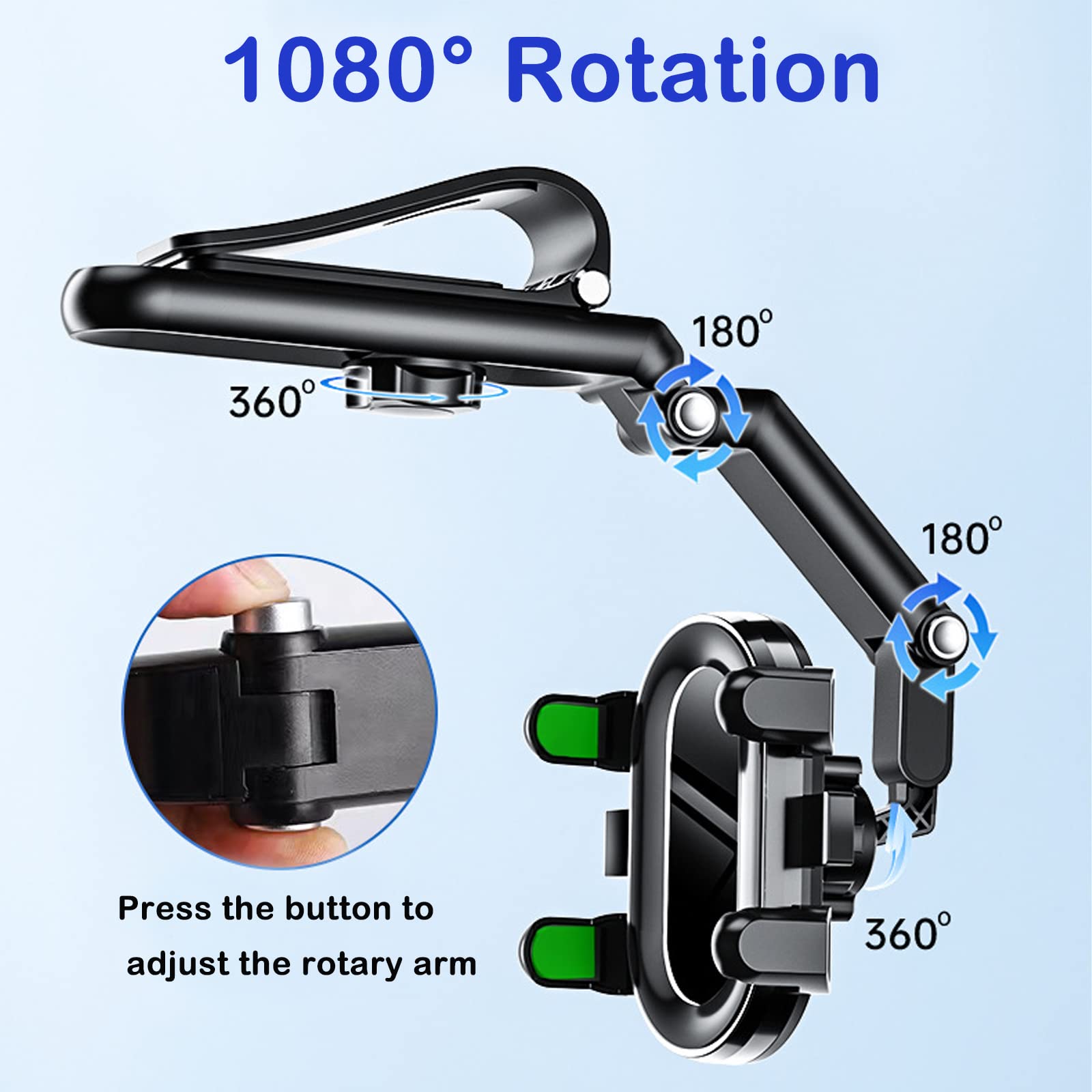 DOUBFIVSY 360 Rotatable Car Sun Visor Phone Holder, Compatible with iPhone 13 Pro Max/13 Pro/13/12 Pro Max/12 Pro/12, Galaxy z fold 3/ S21/S22, Stylish and Practical
