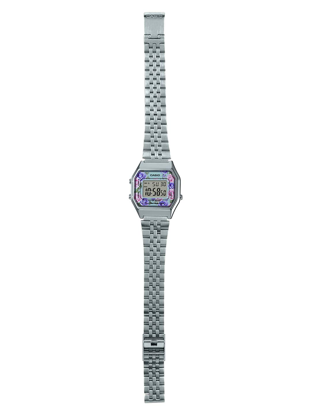 Casio LA680WA-2C Women's Vintage Floral Dial Alarm Chronograph Digital Watch