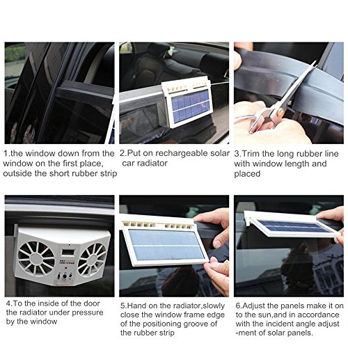 Solar Powered Car Window Fan Universal Solar Car Window Exhaust Fan Car Window Cooler Fan Air Ventilator Exhaust Radiator
