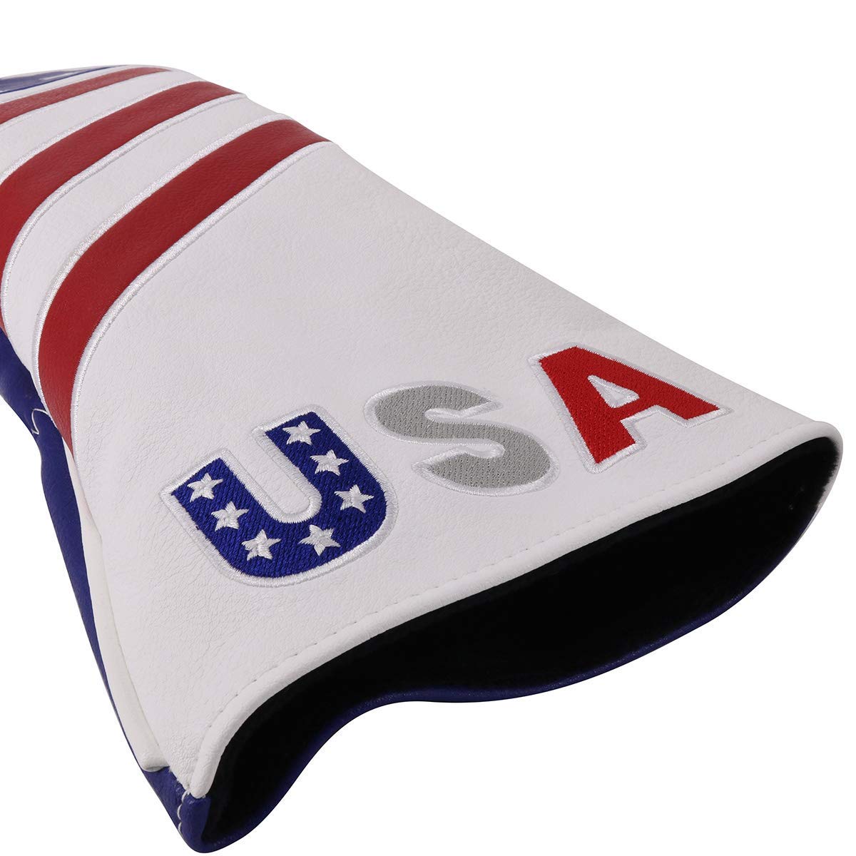 Craftsman Golf Red/White/Blue USA Flag Driver Fairway Wood Hybrid Cover Headcover Blade Mallet Putter Cover (3pcs (D+F+H))