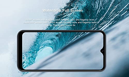 KXD D68S | 4G Unlocked Android Smartphone | 6.1 inch Waterdrop Full-Screen Dual SIM Unlocked Cell Phones | 4000 mAh | 32GB RAM to 128GB Extend | AI Camera 8MP + 8MP Camera | Face Unlock | Android 11