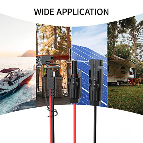 ELFCULB 10AWG 3.3FT Solar Connector to SAE Adapter 2 3.3 10 20 FT SAE Solar Panel Extension Cable with SAE Polarity Reverse Adapter for Solar Panels Car Battery Charger Kit