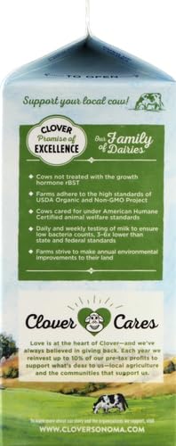 Clover Sonoma, Organic 2% Reduced Fat Half Milk, Half Gallon, 64 oz