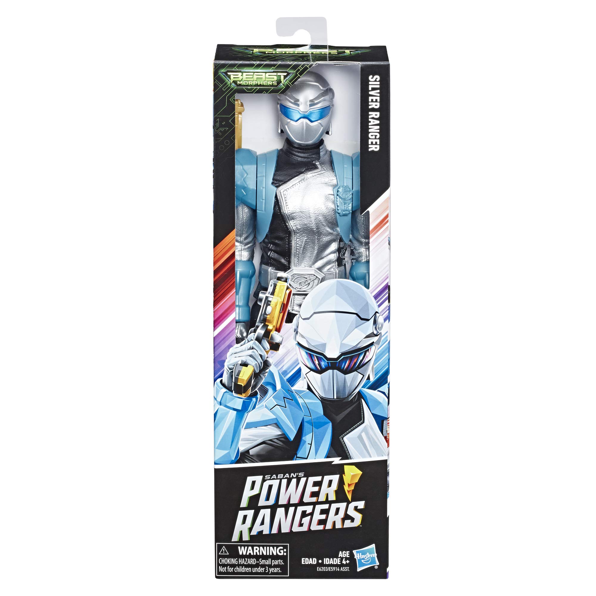 Power Rangers Beast Morphers Silver Ranger 12-inch Action Figure Toy with Accessory, Inspired by The TV Show