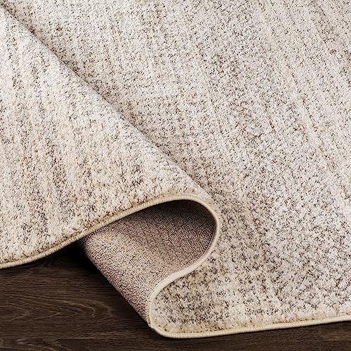Livabliss Anya Neutral and Gray Shag Area Rug 2'6" x 8'