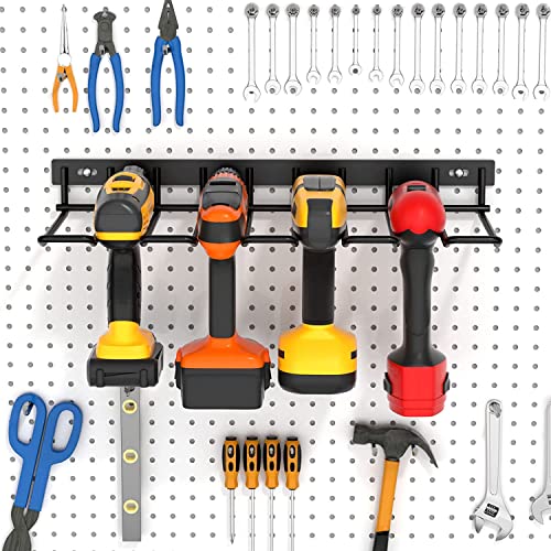 SOOANGEL Power Tool Storage Organizer, Tool charging station, Drill Charging Station Garage Organization& Storage,Heavy Duty Floating Tool Shelf for Workshop Shed Pegboard (2 Pack)