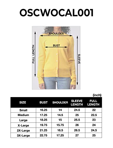 OSABASA Womens Casual Slim Fit Button Closure Long Sleeve Cardigans Yellow US XL (OSCWOCAL001)