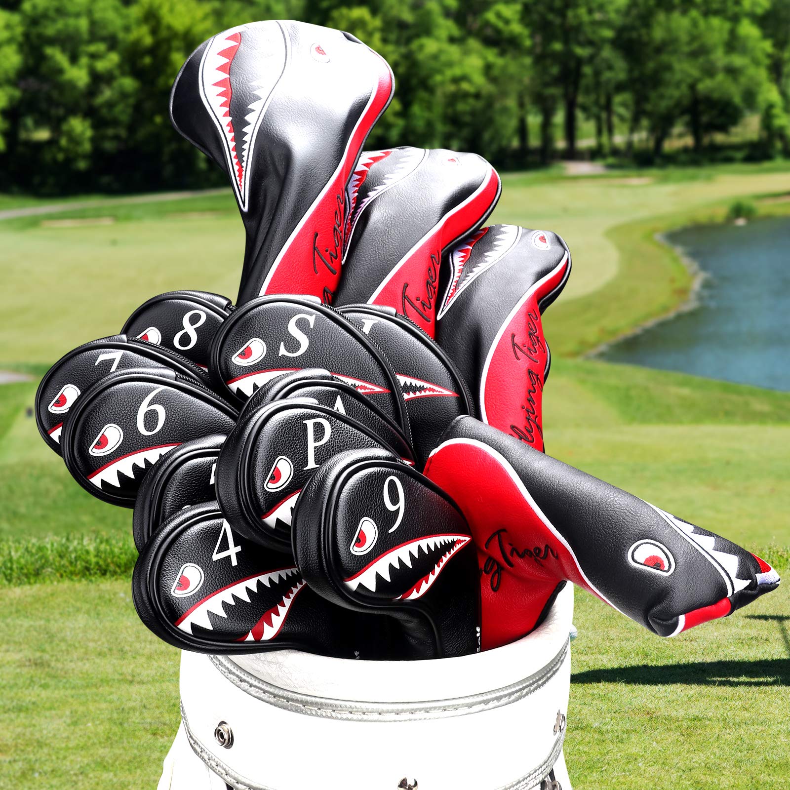 Craftsman Golf Shark Black and Red Rescue Headcover Hybrid Cover (Hybrid Cover)