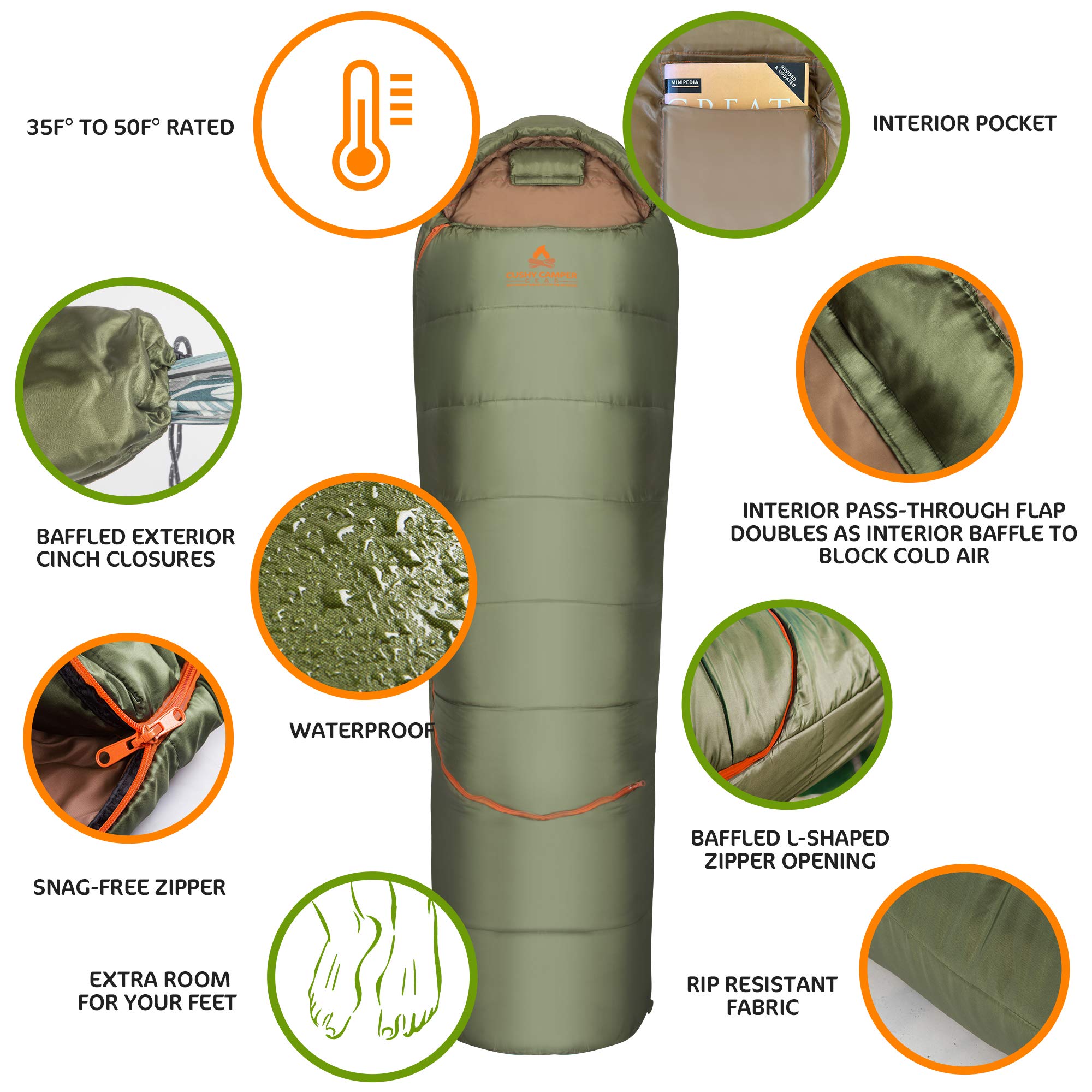 Cushy Camper Sleeping Bag for Hammocks - Lightweight Camping Sleep System to Keep You Warm and Cozy in Your Hammock - Sleeping Bag for Adults so You Can Hang Out Even in Cold Weather
