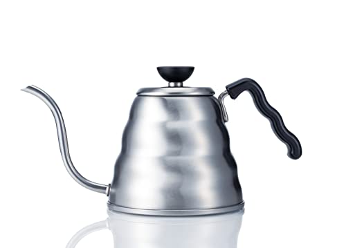 Hario V60 "Buono" Drip Kettle Stovetop Gooseneck Coffee Kettle 1.2L, Stainless Steel, Silver
