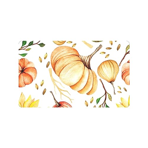 susiyo Doormat 30"x18" Fall Harvest Pumpkins Sunflowers Non-Slip Indoor Entryway Door Mat (Rubber Backing)